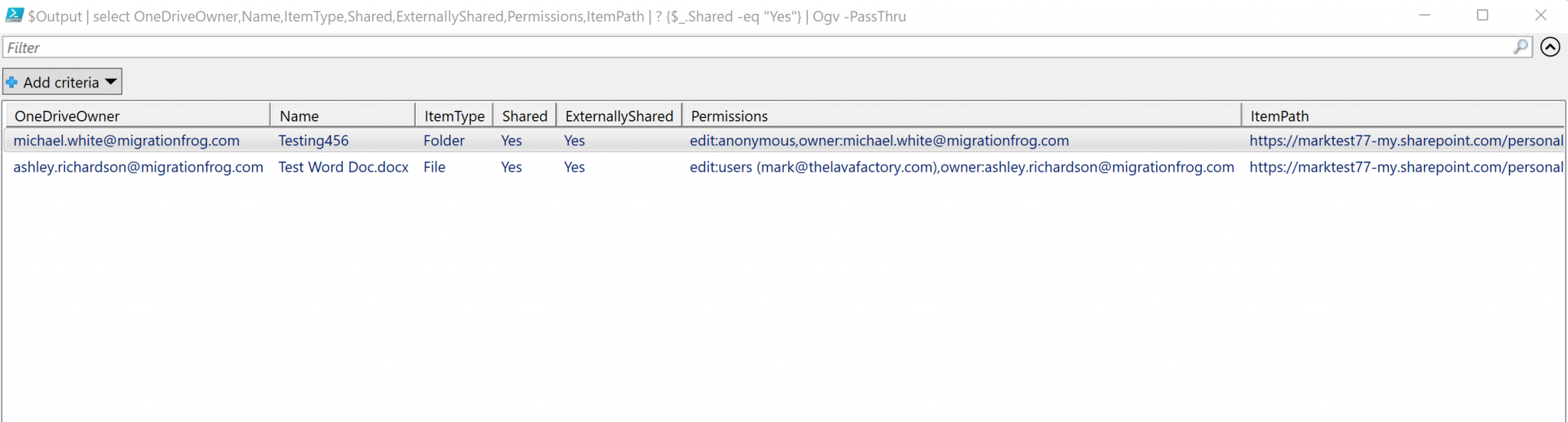 OneDrive Sharing Report - The Cloud Geezer